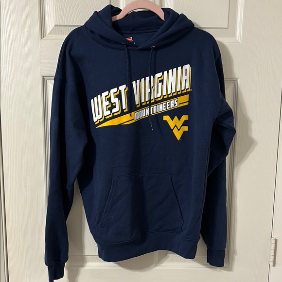 Hanes | Sweaters | Hanes West Virginia Navy Hoodie | Poshmark